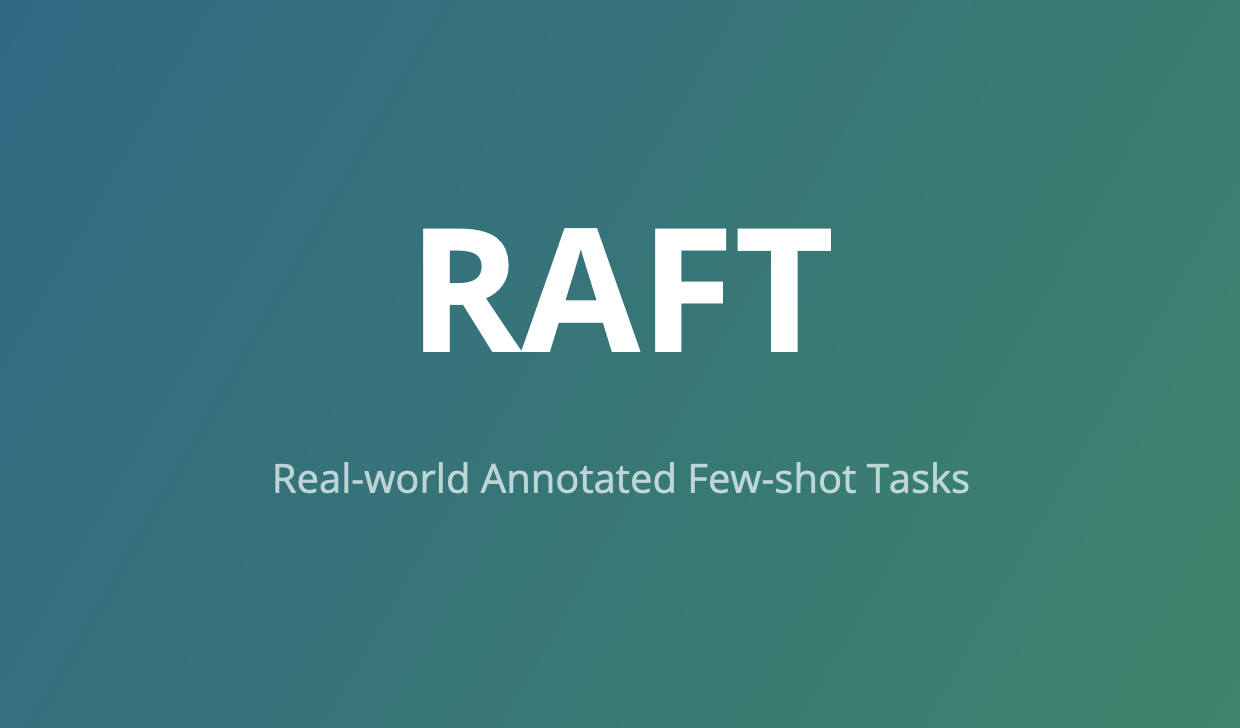RAFT Benchmark | Real-world Annotated Few-shot Tasks